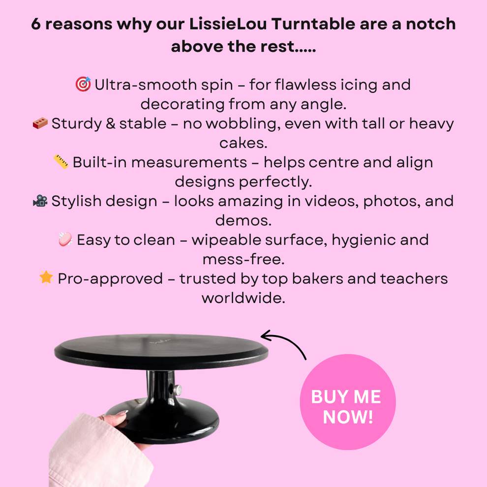 LissieLou Professional Cake Decorating Metal Turntable with Stop Mecha
