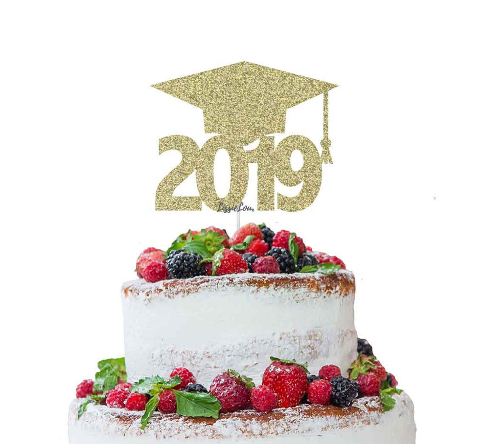 Graduation Hat 2019 Cake Topper Glitter Card – LissieLou