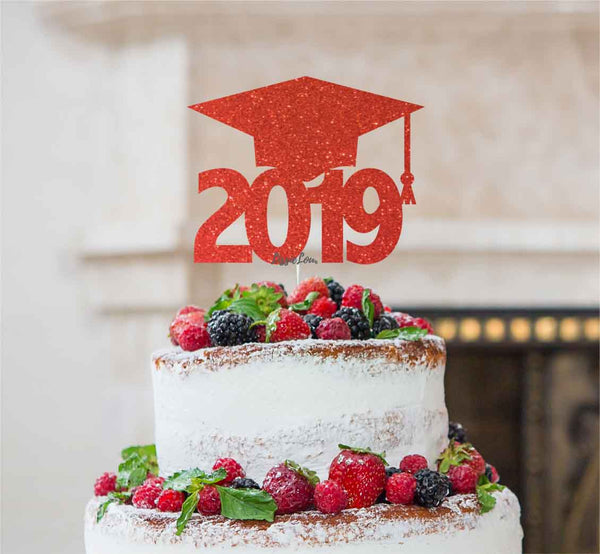Graduation Hat 2019 Cake Topper Glitter Card – LissieLou